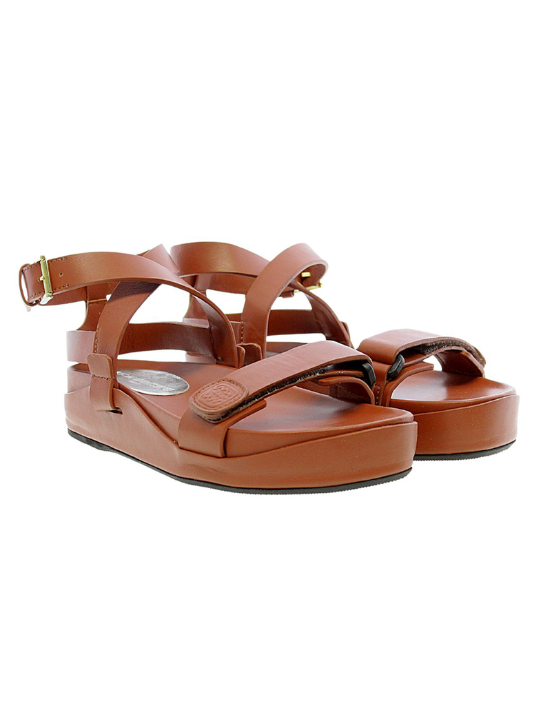 Cognac platform sandal - Ines de la Fressange Paris